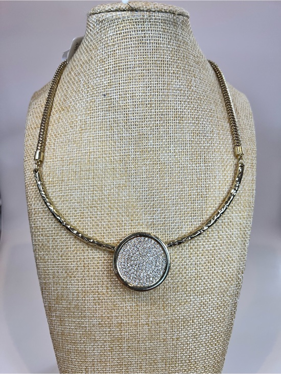 Jewelry | Pave Disc Kinsley Collar Medallion Crystal Glass Statement ...